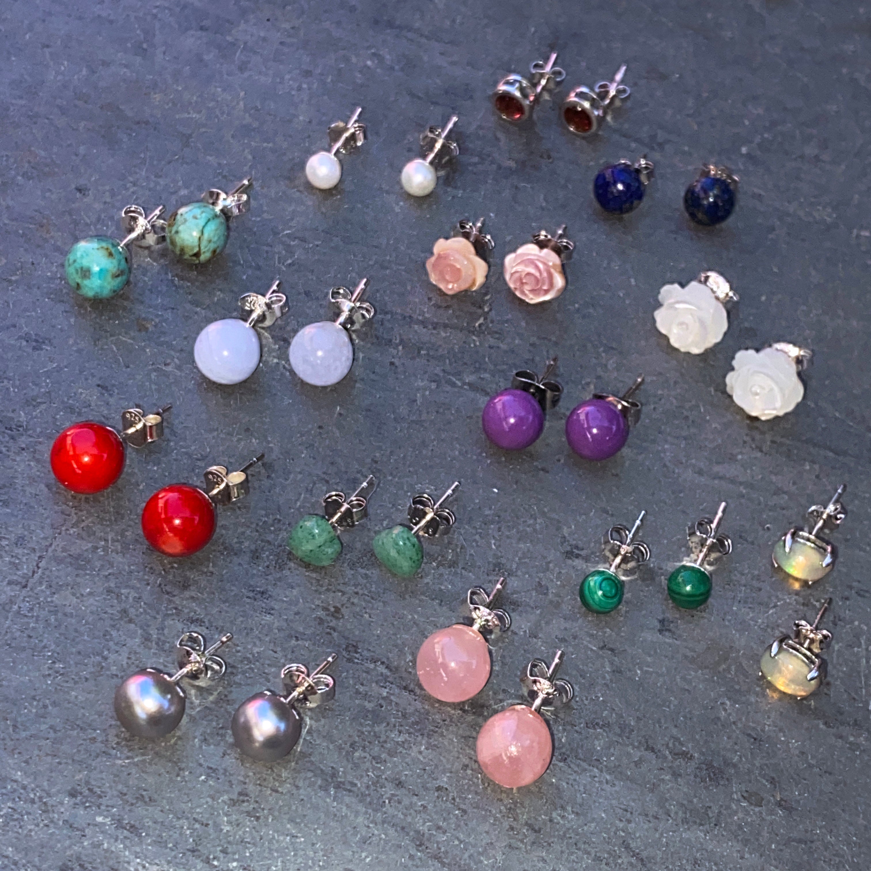 Gemstone Stud Earrings – LDE Affinity Jewelry